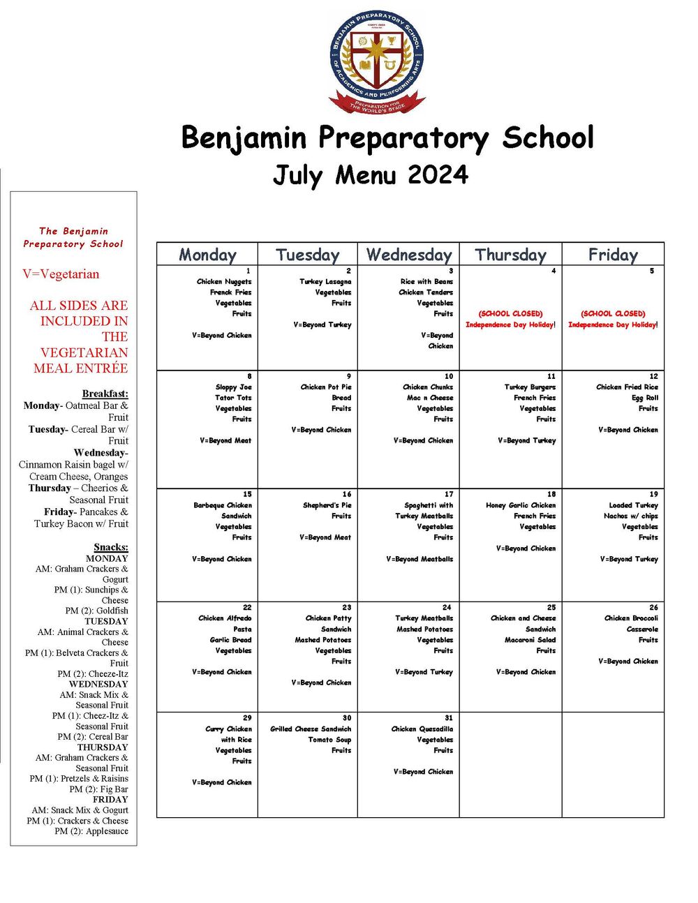 New Parent Page | Benjamin Preparatory School